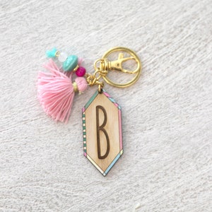 Custom Initial Keychain | Bridesmaid Gift | Purse Charm | Boho Bag ...
