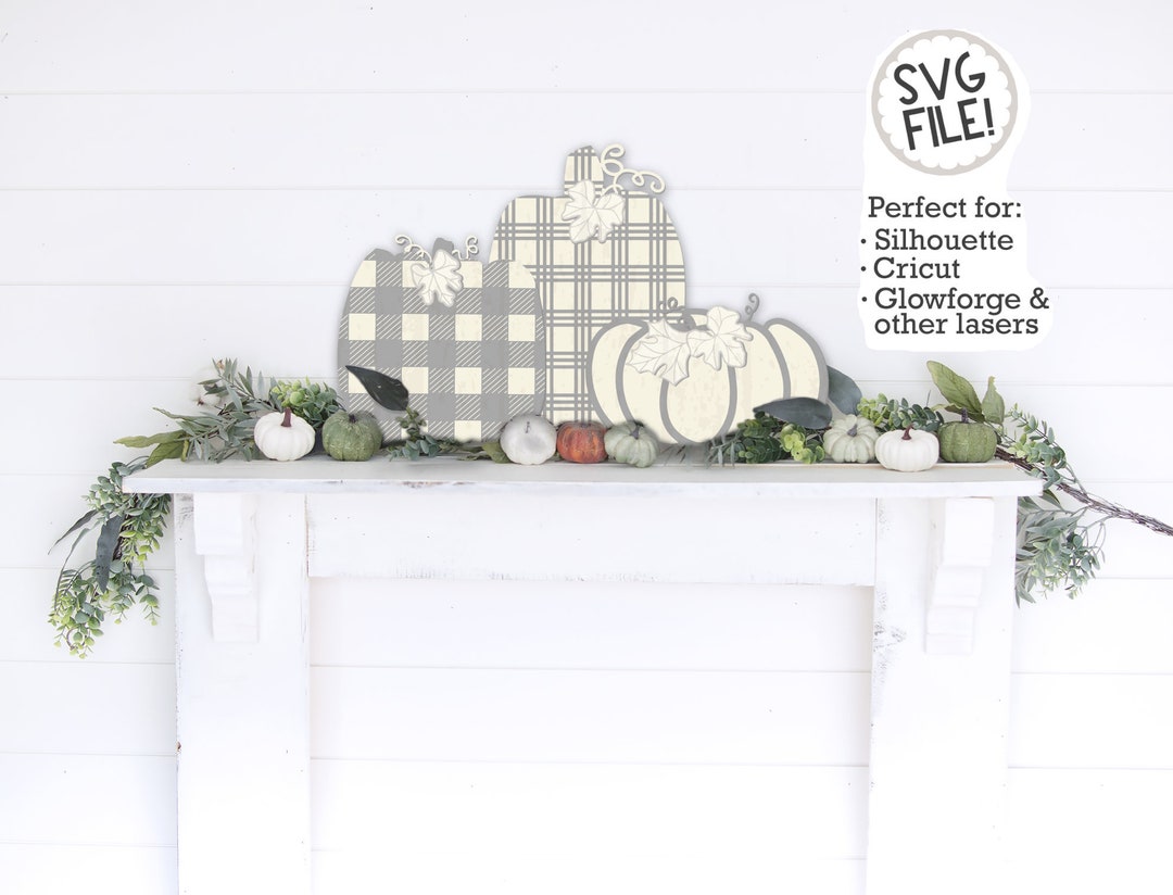 3D Pumpkins Laser Cut Files Plaid Autumn SVG Fall Pumpkin Decor ...