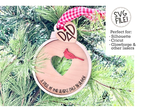 Memorial Ornament SVG File Christmas Cut Pattern Glowforge - Etsy