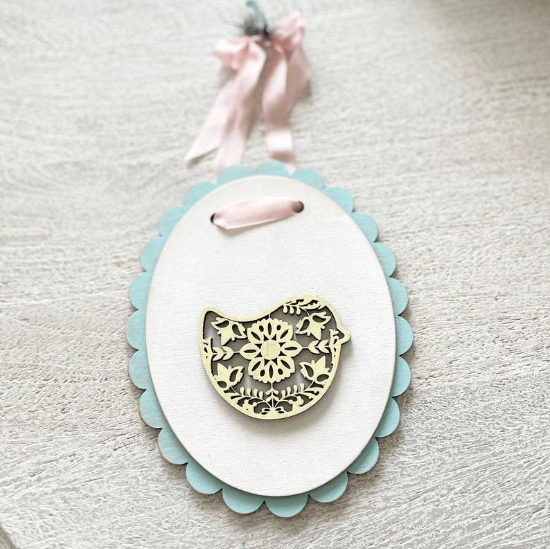 Easter Scalloped Ornaments SVG | Bunny, Chick, Egg Laser Cut File - Etsy