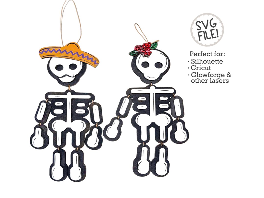 Hanging Skeletons SVG File: Halloween Decor Pattern (digital Download ...