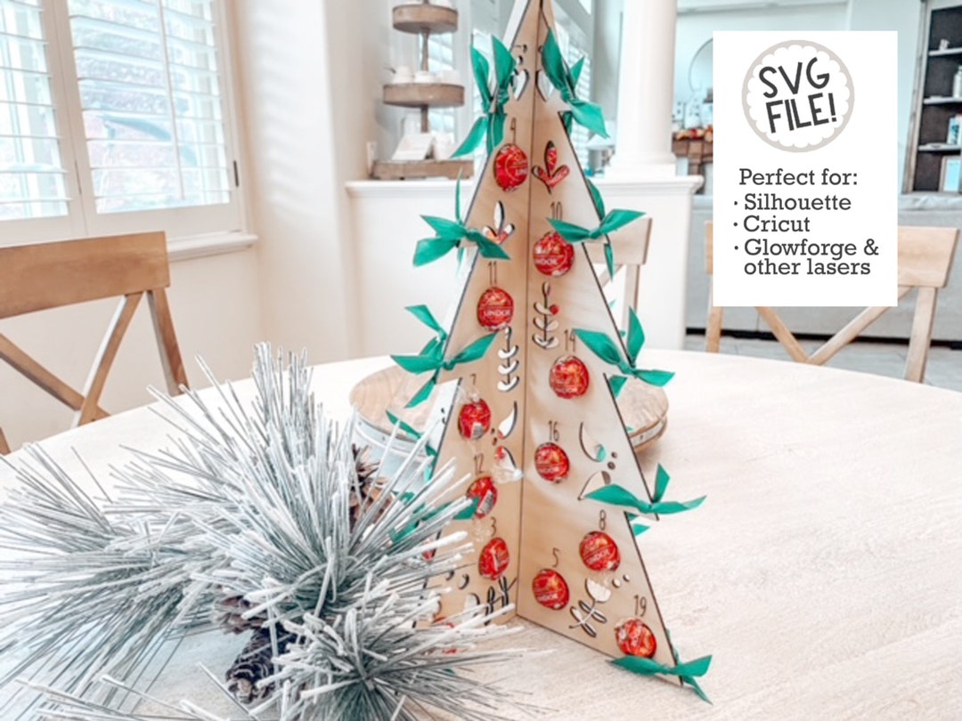 Christmas Candy Advent Tree SVG Laser File | Glowforge Pattern (digital ...