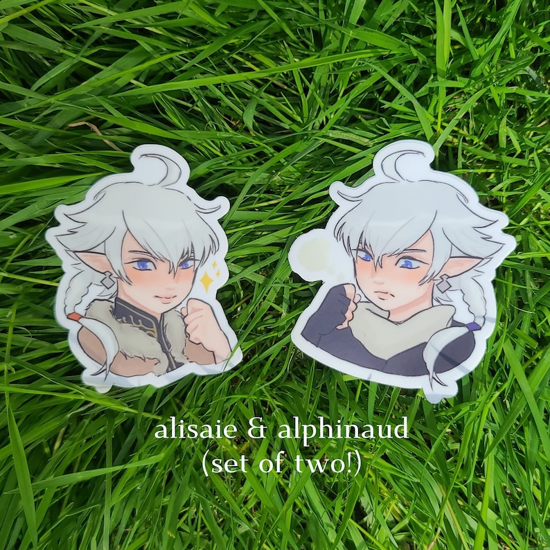 FFXIV FF14 Alisae and Alphinaud Vinyl Stickers (set) - Etsy