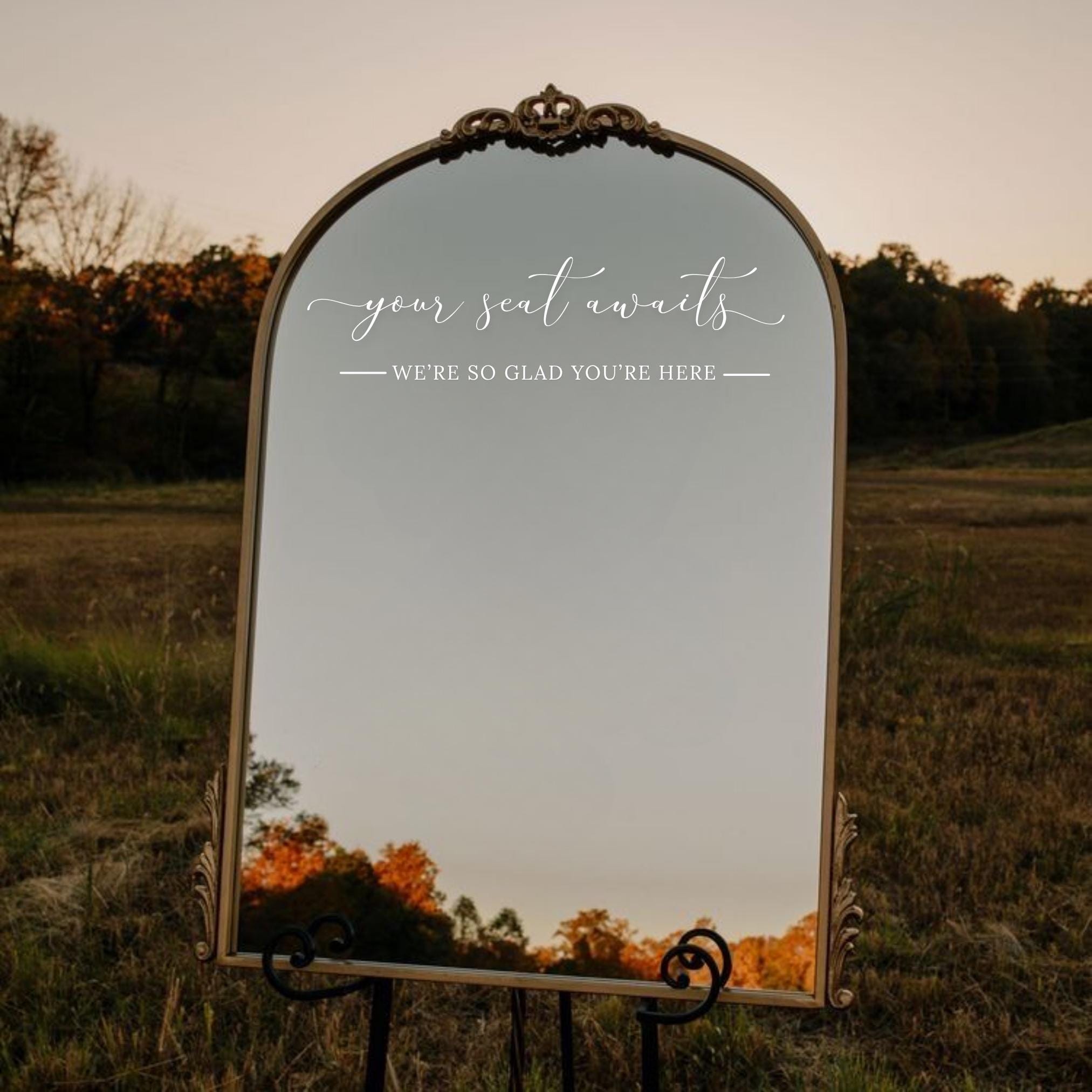Custom Wedding Seating Chart Mirror Decal Wedding Mirror Vinyl Sign ...