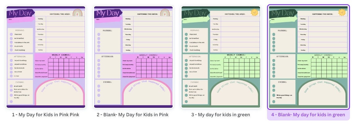 Kids Daily Routine Planner: Schedule, Chores & Gratitude printable PDF ...