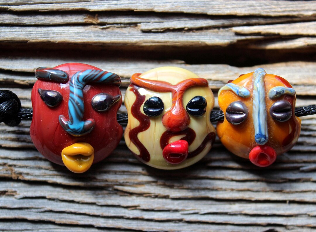 The Tribe...totem Heads...handmade Artisan Lampworked Tribal Heads in a ...