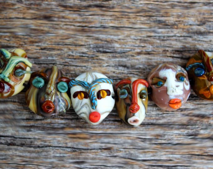 The Tribe-totem Heads...handmade Artisan Lampworked Tribal Heads in an ...