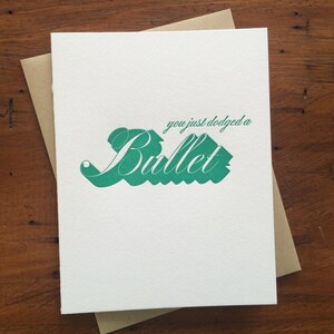 Bullet - Drop Shadow - Letterpress Card - Etsy