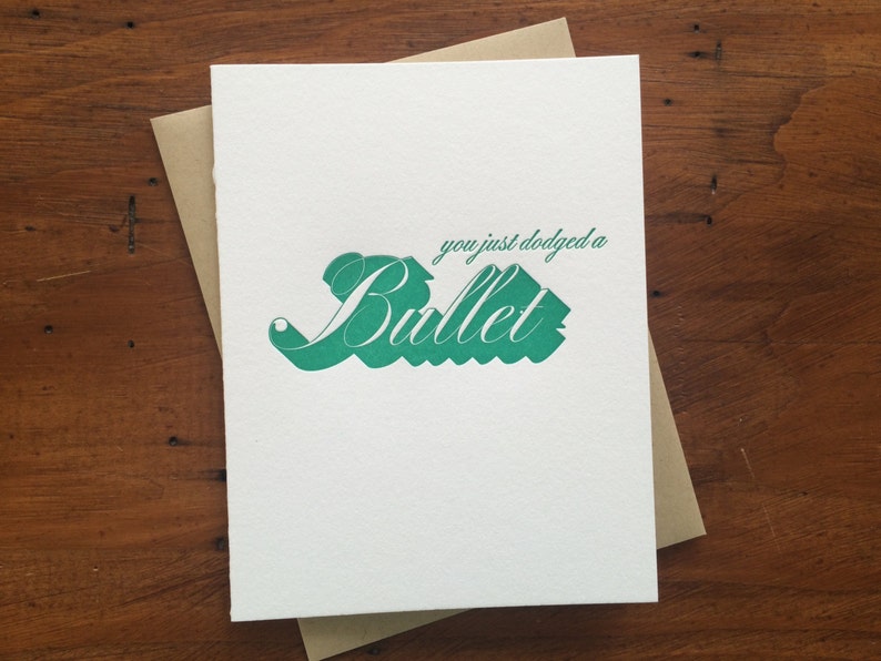 Bullet - Drop Shadow - Letterpress Card - Etsy