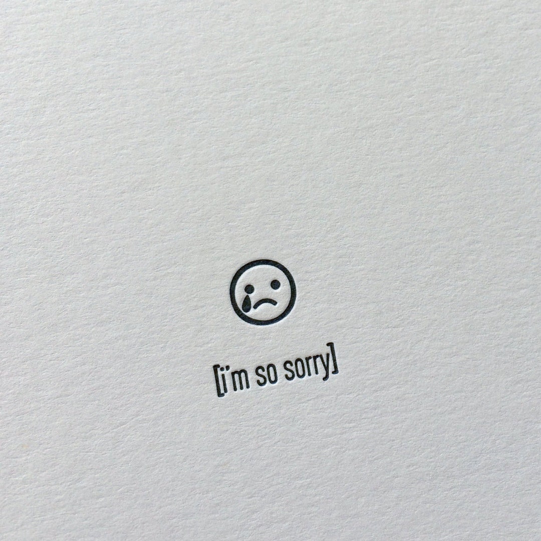 I'm so Sorry - Emojicards - Letterpress Card - Etsy