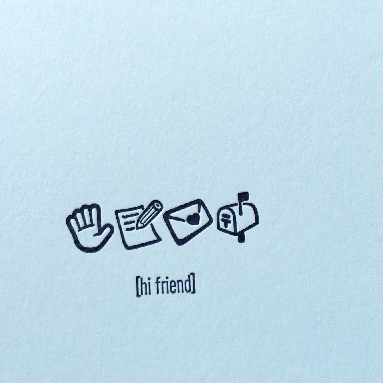 Hi Friend Emojicards Letterpress Card - Etsy