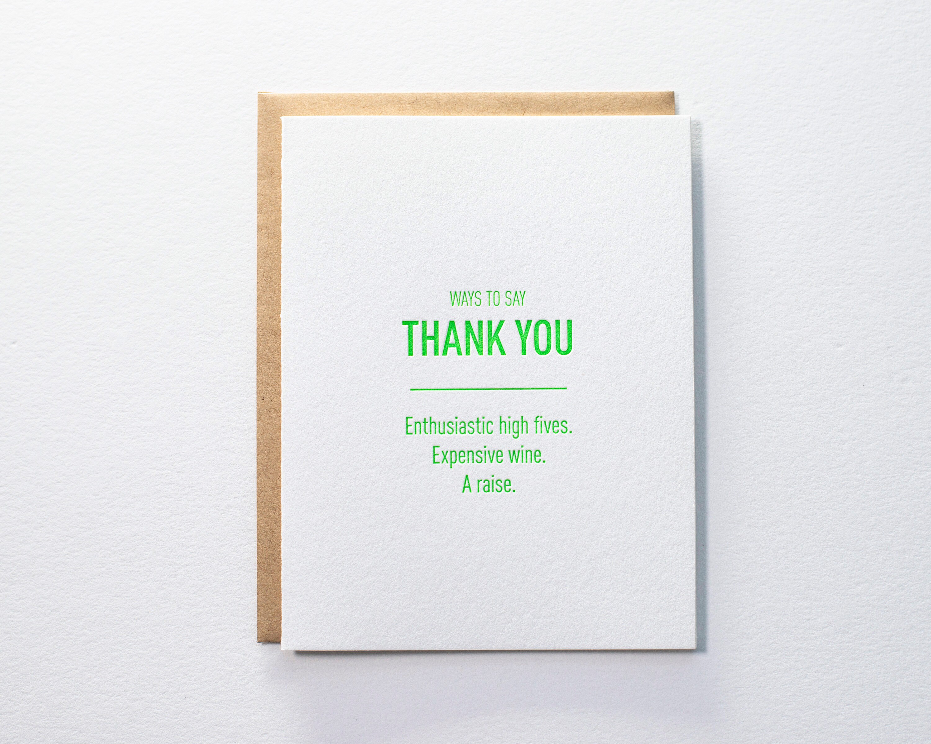 Ways to Say Thank You: A Raise - Letterpress Thank You Card - Etsy