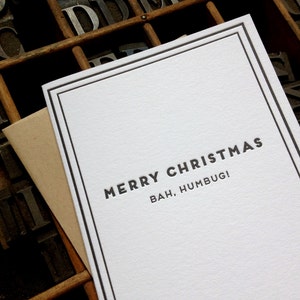 Merry Christmas, Bah Humbug - Cards for Dudes - Letterpress - Etsy