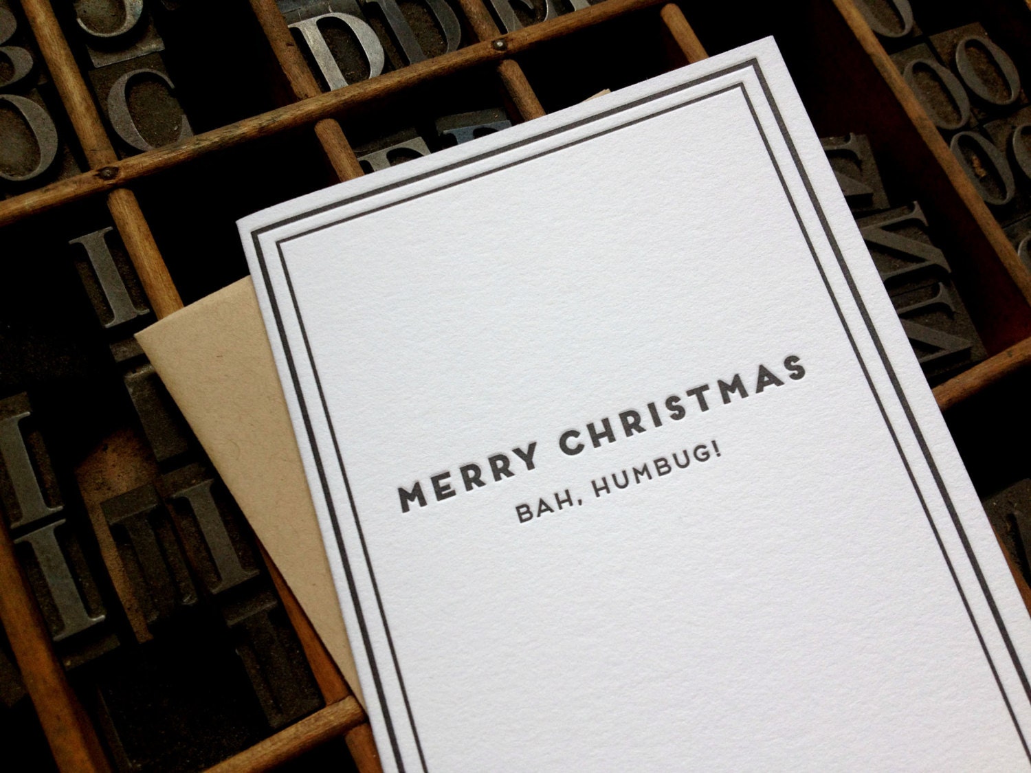 Merry Christmas, Bah Humbug - Cards for Dudes - Letterpress - Etsy