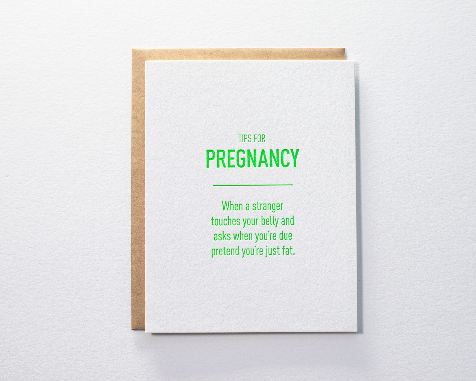 Tips for Pregnancy: Stranger - Letterpress Card - Etsy