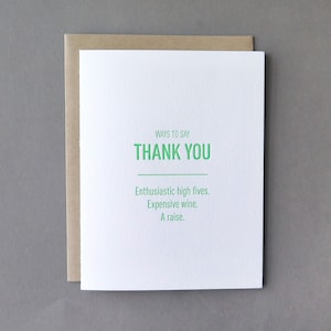 Ways to Say Thank You: A Raise - Letterpress Thank You Card - Etsy