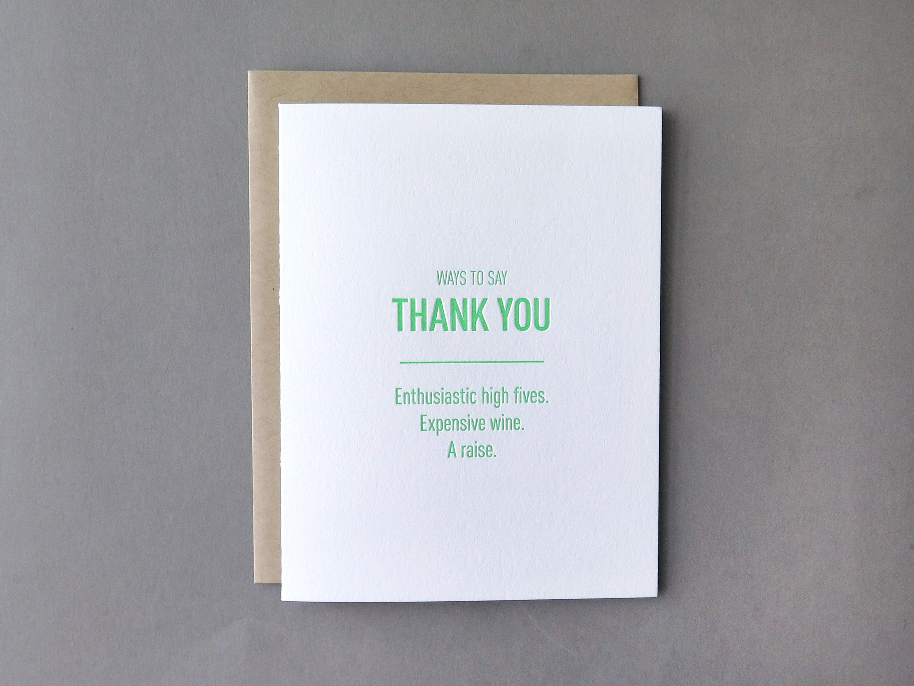 Ways to Say Thank You: A Raise - Letterpress Thank You Card - Etsy