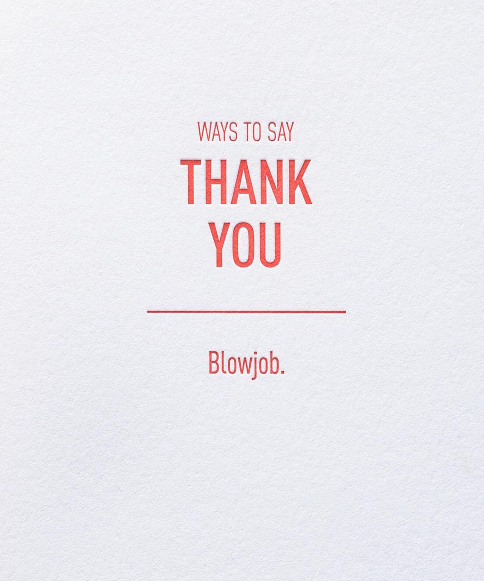 Adult Humor (BJ) Thank You Card: Letterpress Printed Cotton - Etsy