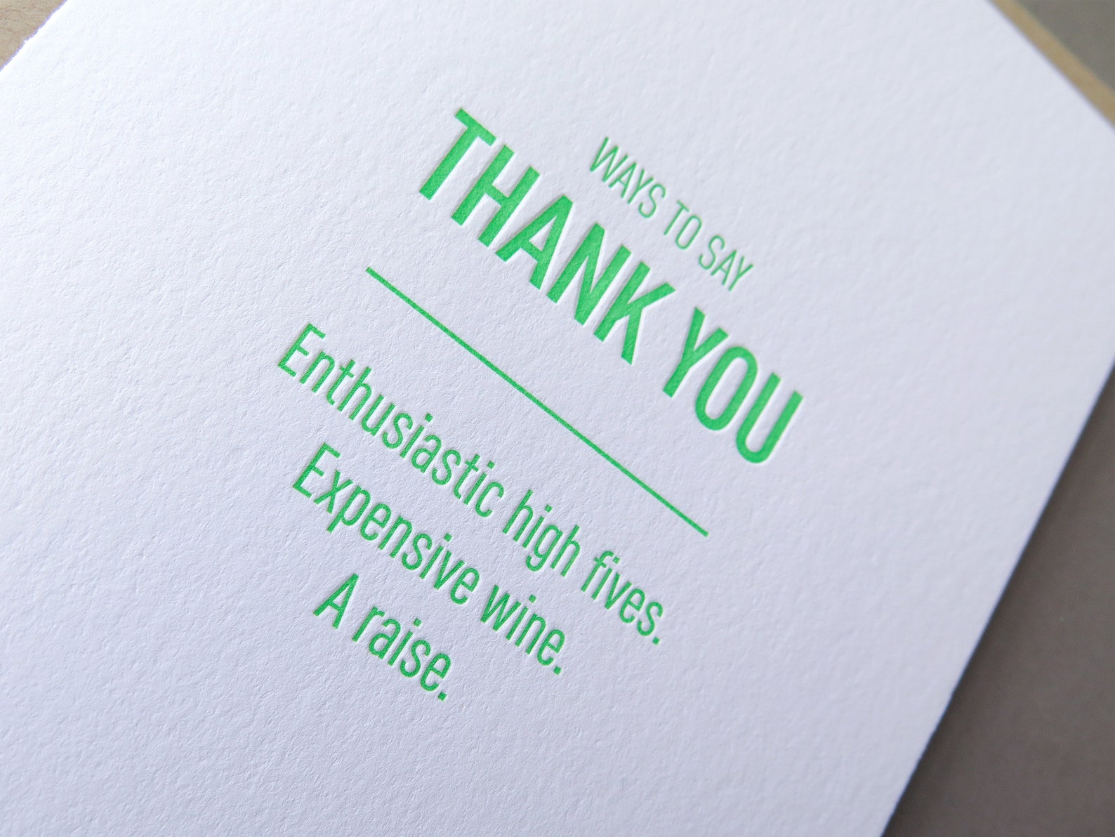 Ways to Say Thank You: A Raise - Letterpress Thank You Card - Etsy
