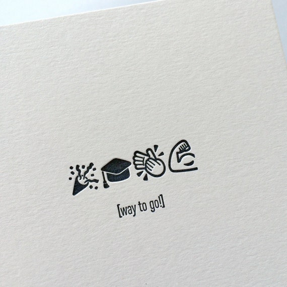 Way to Go grad Emojicards Letterpress Card | Etsy