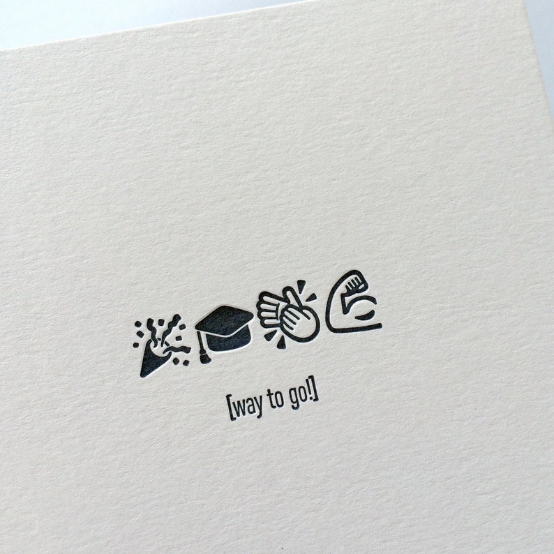 Way to Go! (grad) - Emojicards - Letterpress Card - Etsy