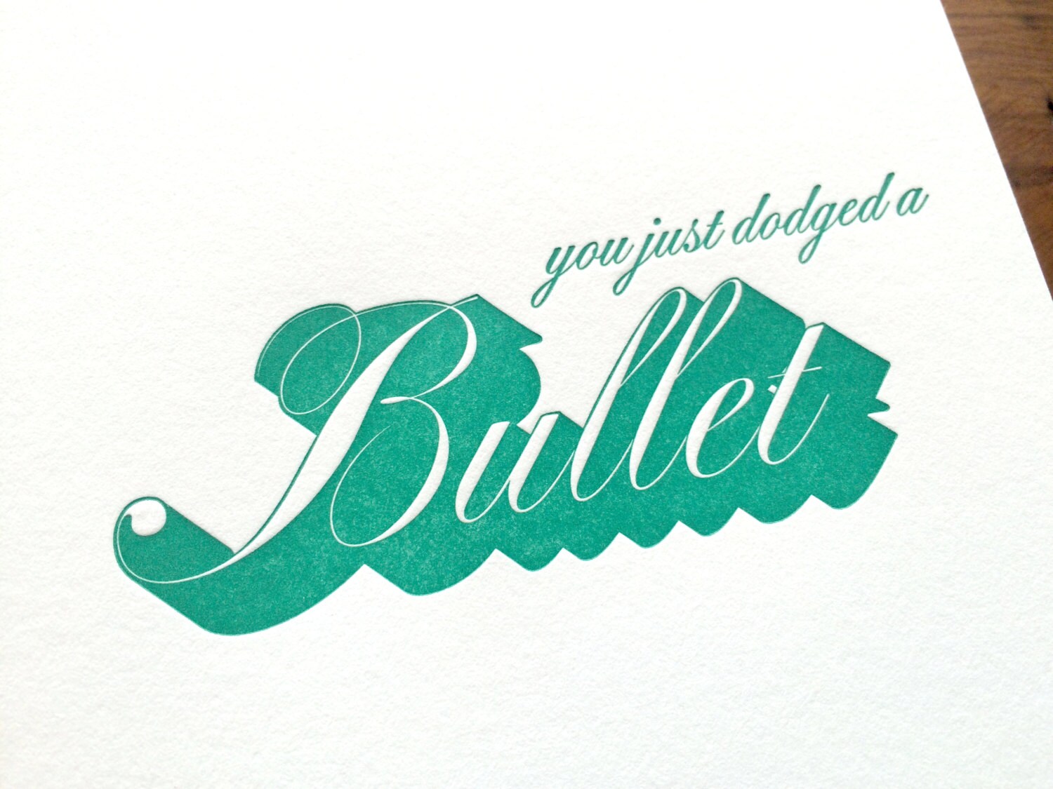 Bullet Drop Shadow Letterpress Card - Etsy