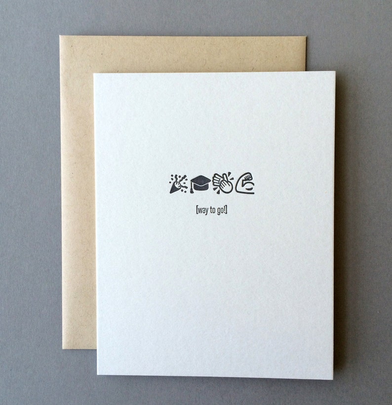 Way to Go! (grad) - Emojicards - Letterpress Card - Etsy