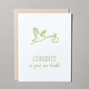 Congrats on Your New Bundle (new Baby) - Letterpress Card - Etsy