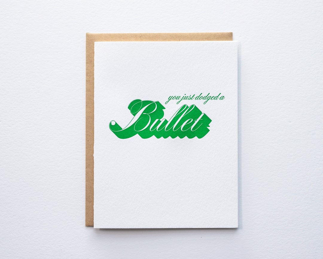 Bullet - Drop Shadow - Letterpress Card - Etsy