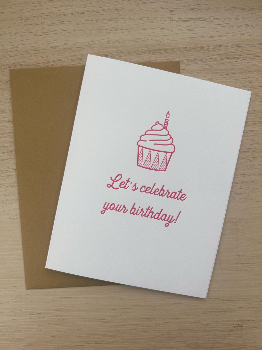 Letterpress Cupcake Birthday Card: Sassy Fun Celebration - Etsy