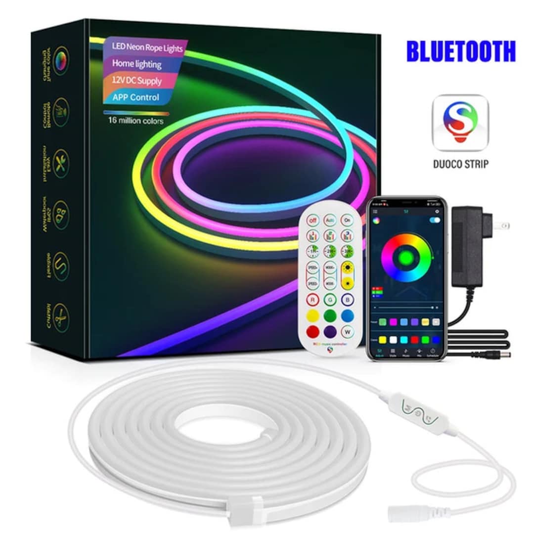 LED Smart Neon Light Strip RGB Neon 12V App Control Diy Shape Music ...