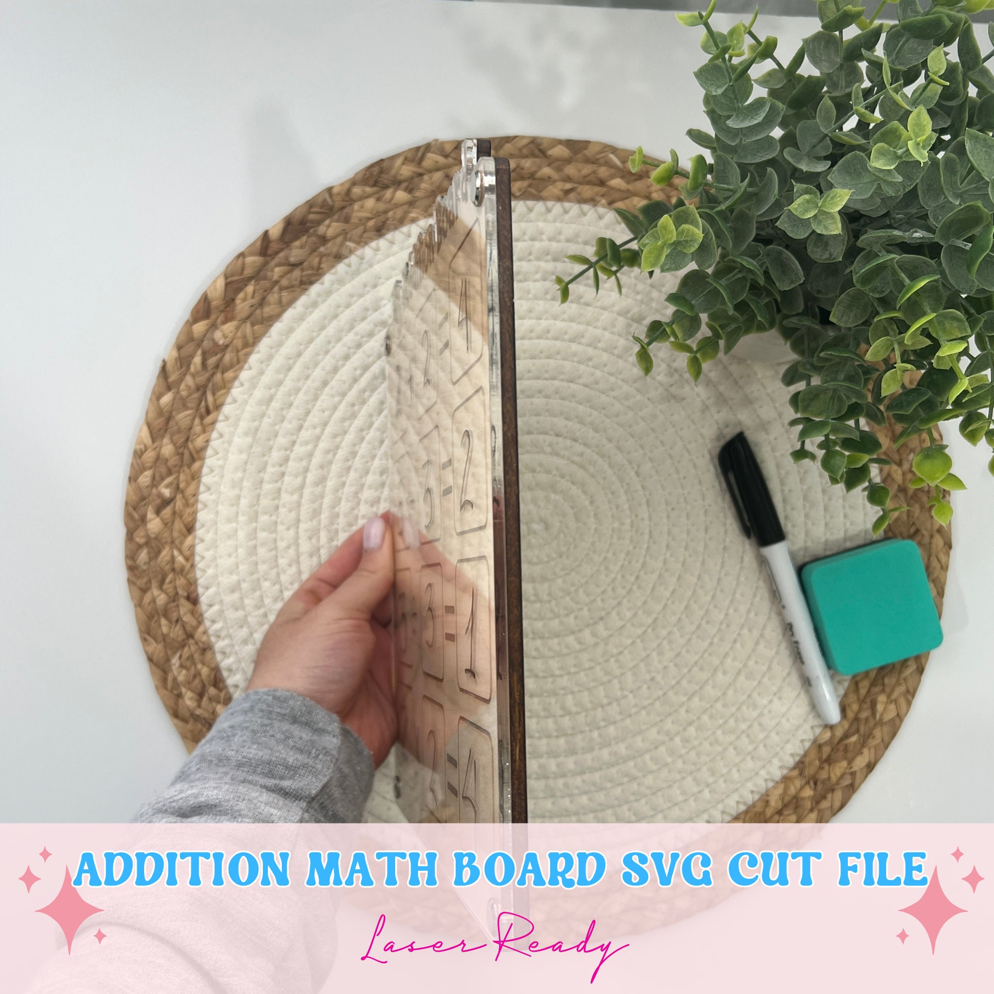 Addition Dry Erase Board Svg, Subtraction Trace Board Svg Cut File, Dry ...