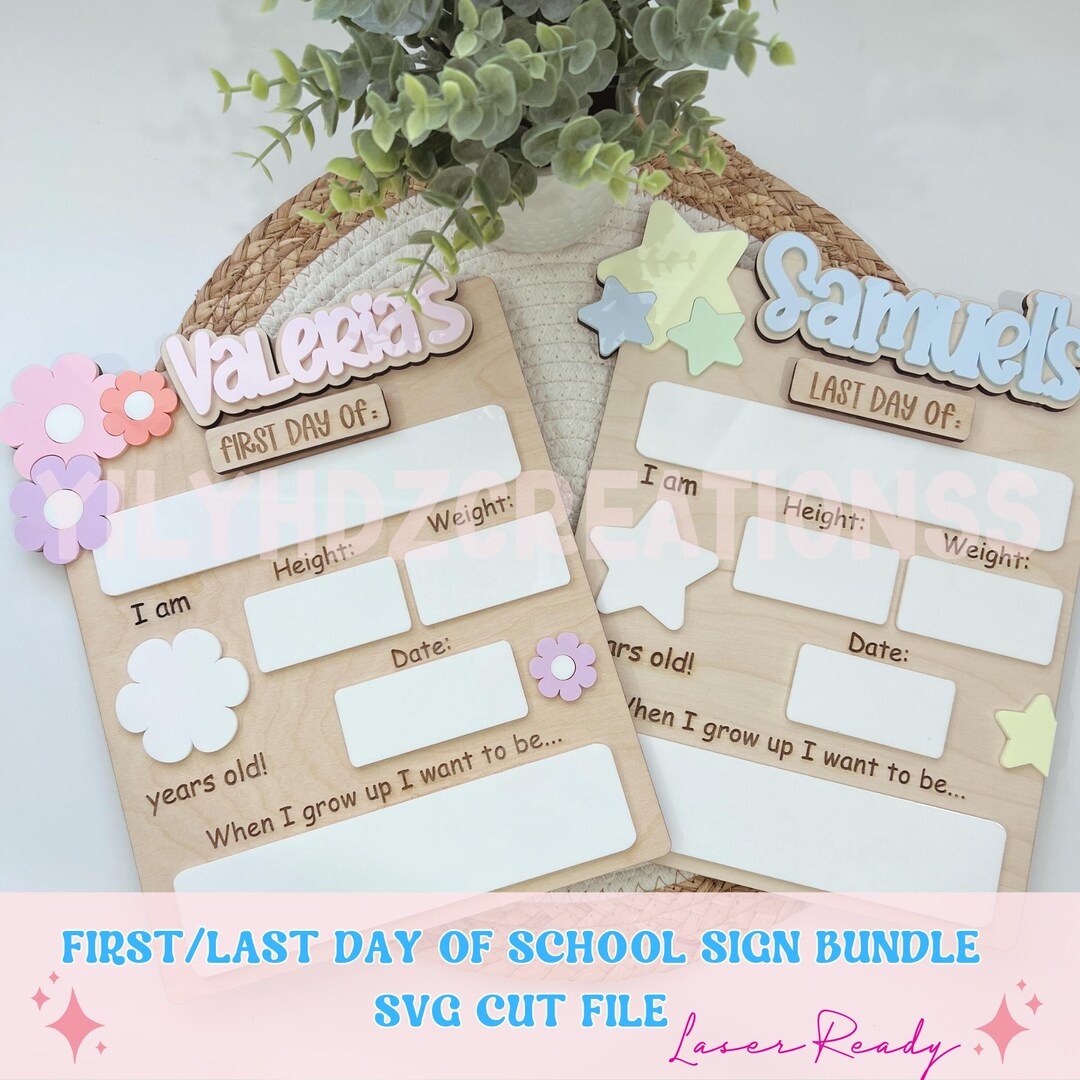 First Day of School Sign Bundle Svg, Back to School Cut File, First Day ...