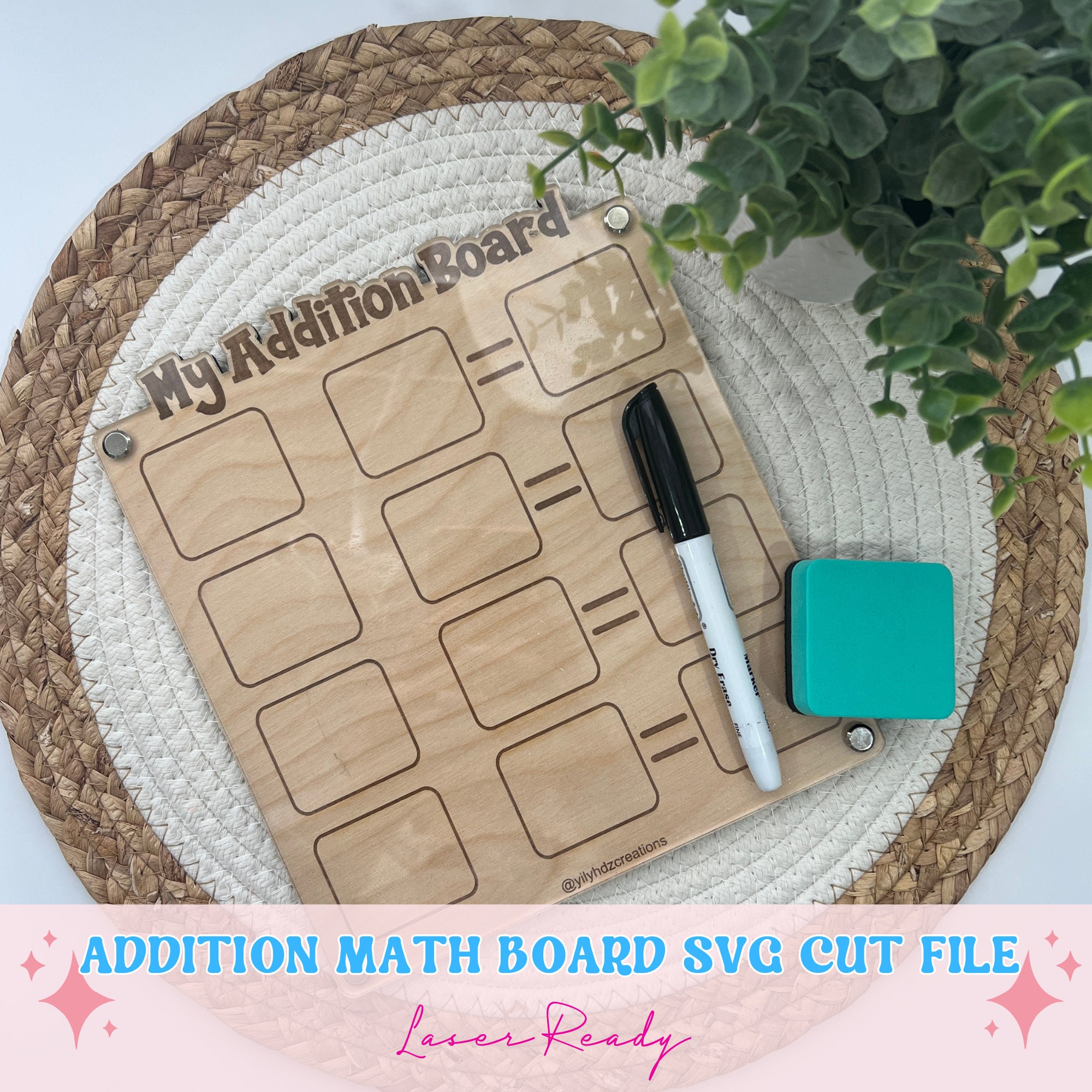 Addition Dry Erase Board Svg, Subtraction Trace Board Svg Cut File, Dry ...