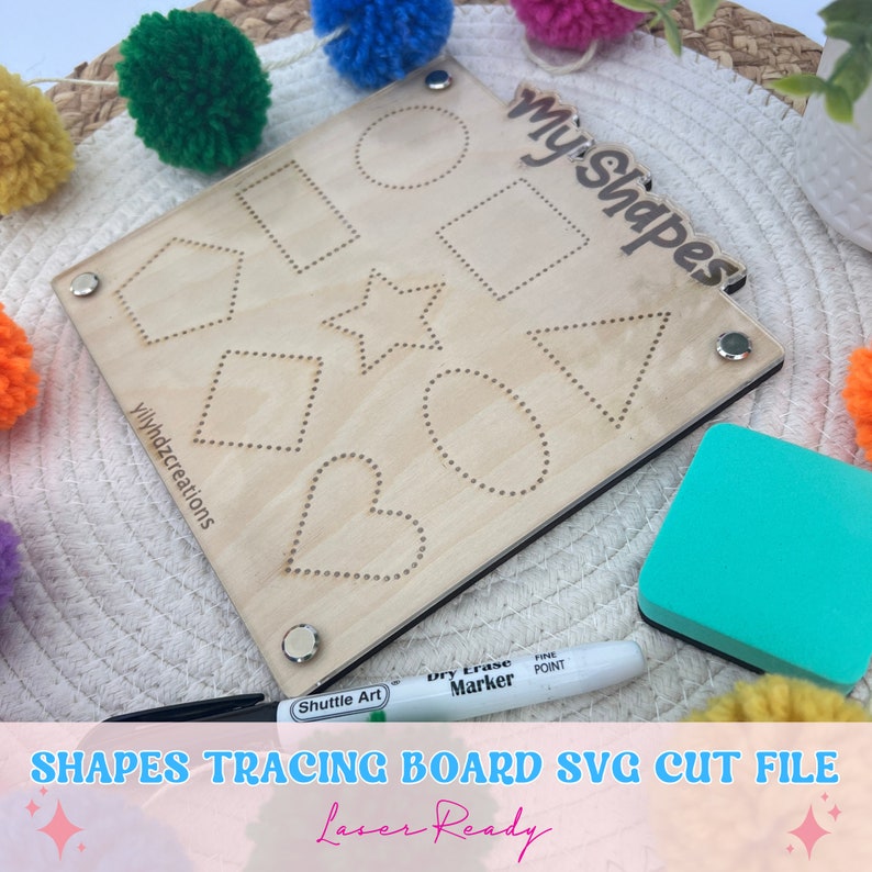 Shapes Tracing Reusable Board Svg, Reusable Shape Trace Dry Erase Board ...