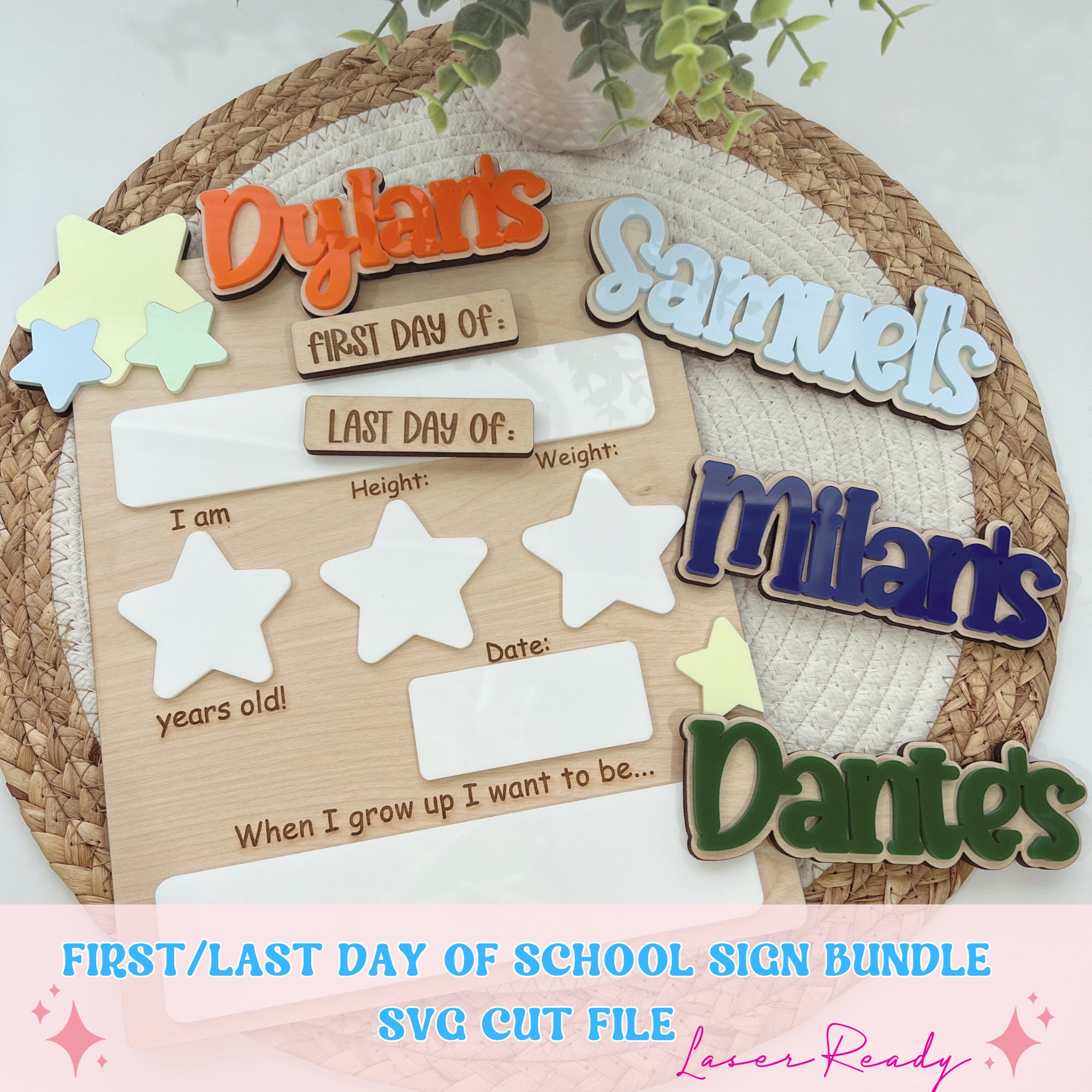 First Day of School Bundle Sign Svg, Back to School Cut File, First Day ...