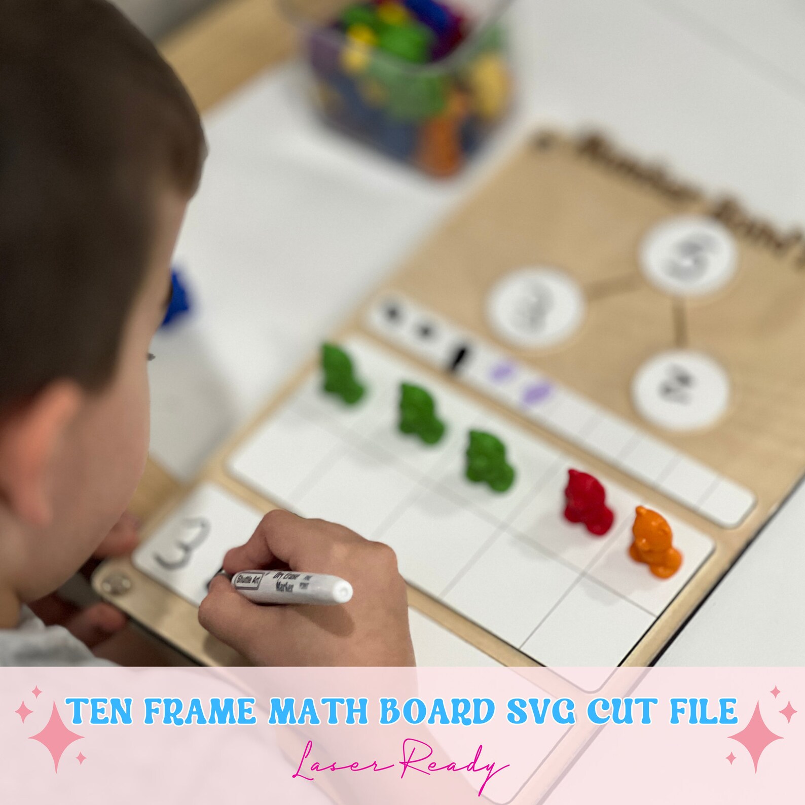 Ten Frame Math Board Svg, Montessori Ten Frame Math Cut File, Digital ...