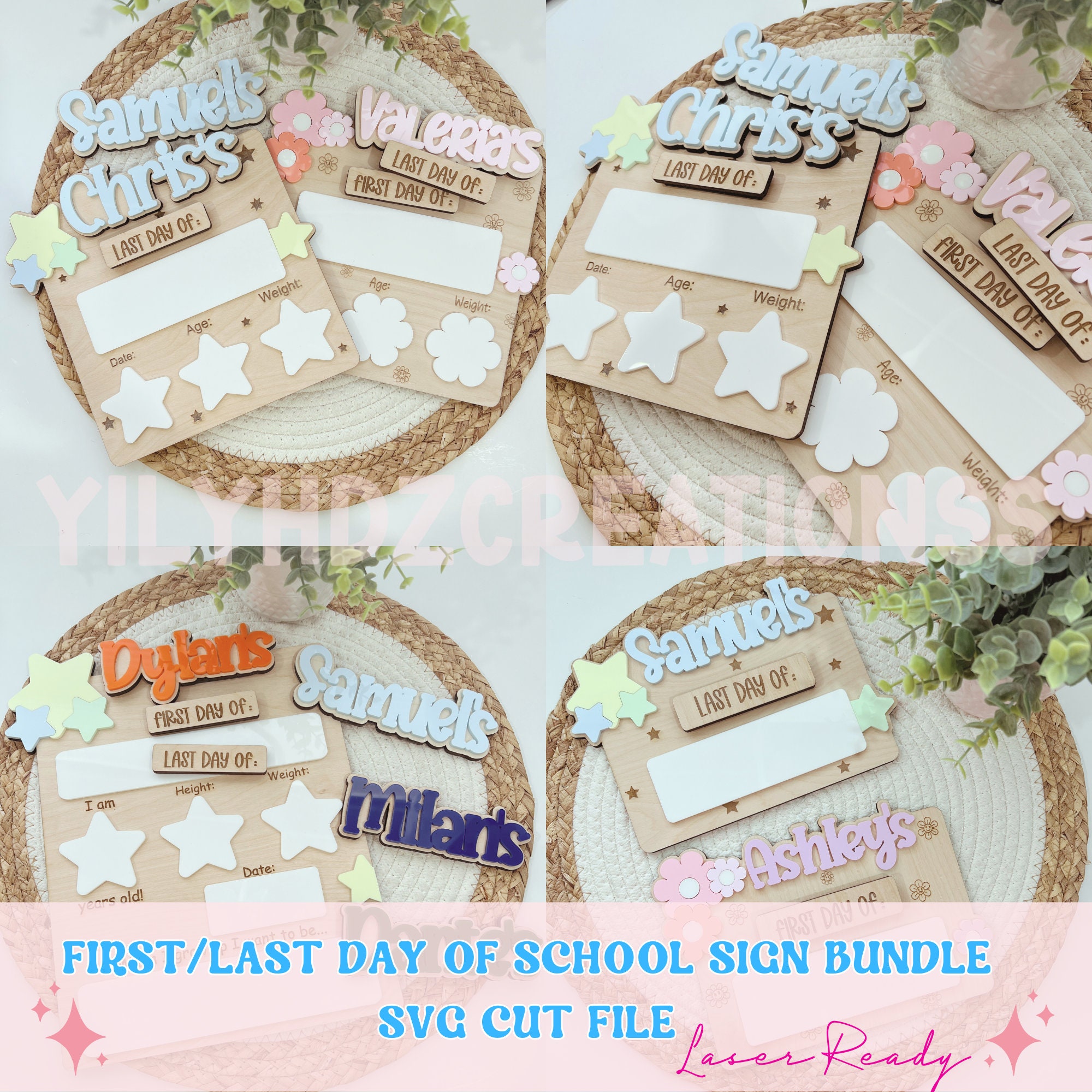 First Day of School Bundle Sign Svg, Back to School Cut File, First Day ...