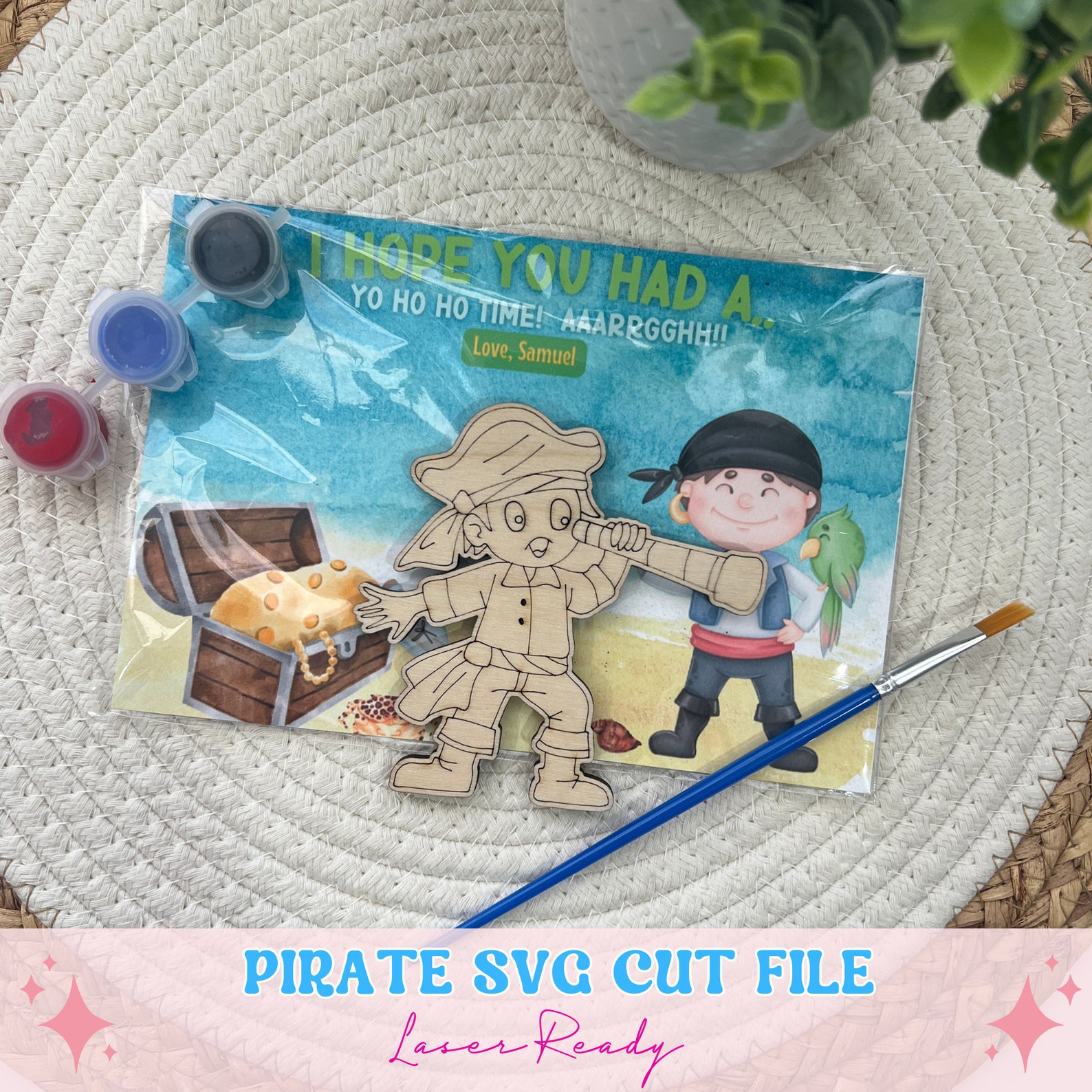 Pirate Single Line Scoring Cut Out Svg Laser File for Summer Pirate Cut ...