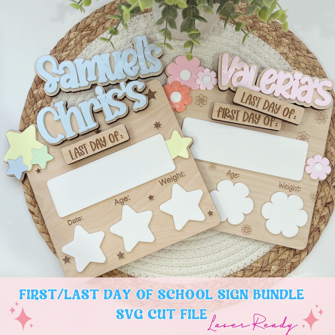 First Day of School Bundle Sign Svg, Back to School Cut File, First Day ...