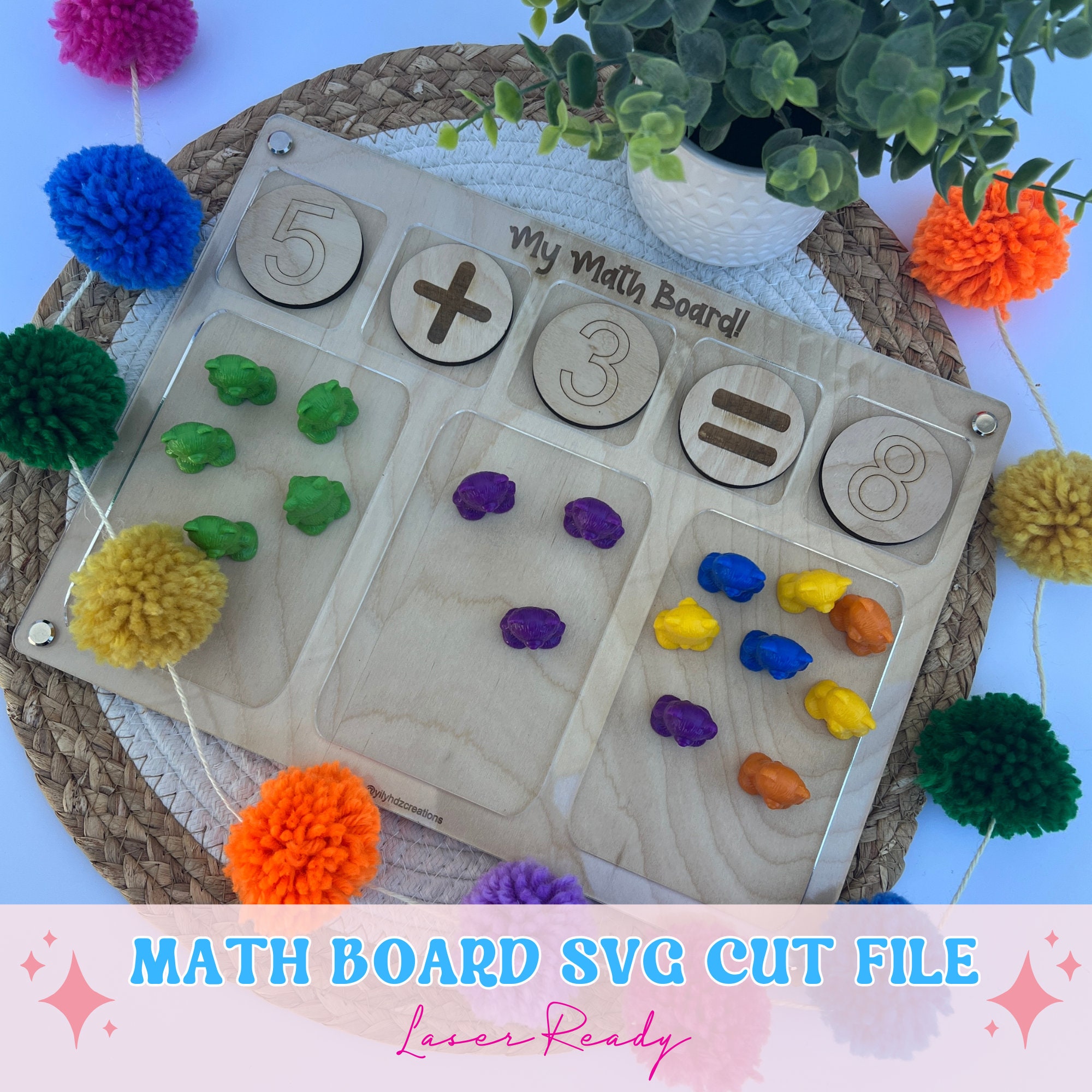 Montessori Math Board Svg File, Addition Dry Erase Board Svg ...