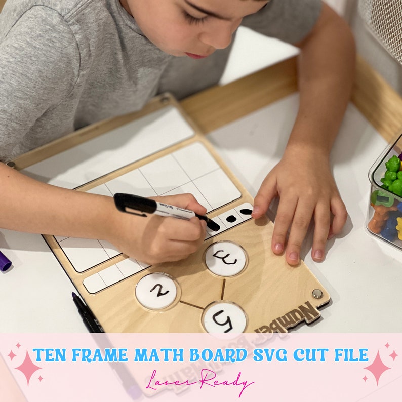Ten Frame Math Board Svg, Montessori Ten Frame Math Cut File, Digital ...