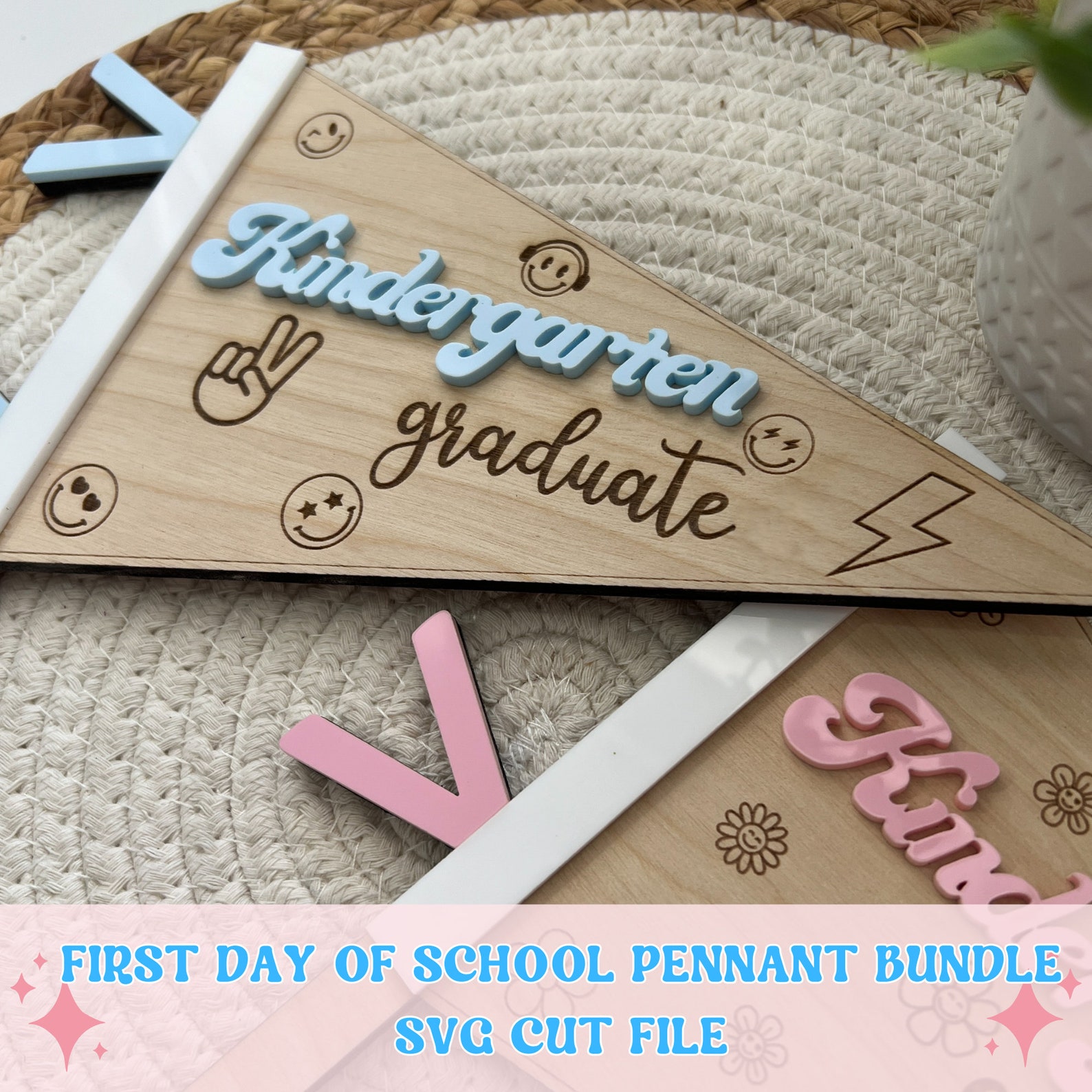 First Day of School Sign Bundle Svg Back to School Pennant Sign Svg ...