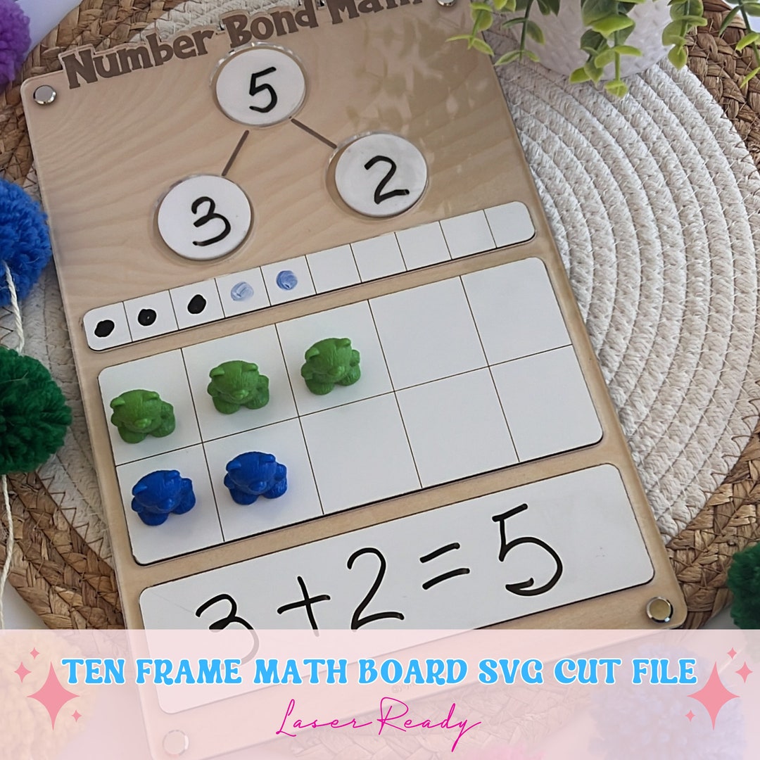 Ten Frame Math Board Svg, Montessori Ten Frame Math Cut File, Digital ...