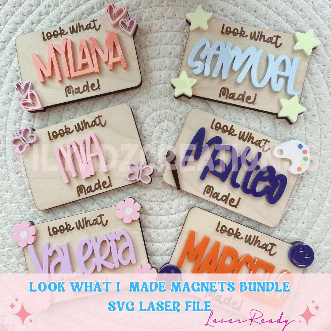 Look What I Made Magnet Svg File, Kids Artwork Magnets Svg, Magnet Svg ...