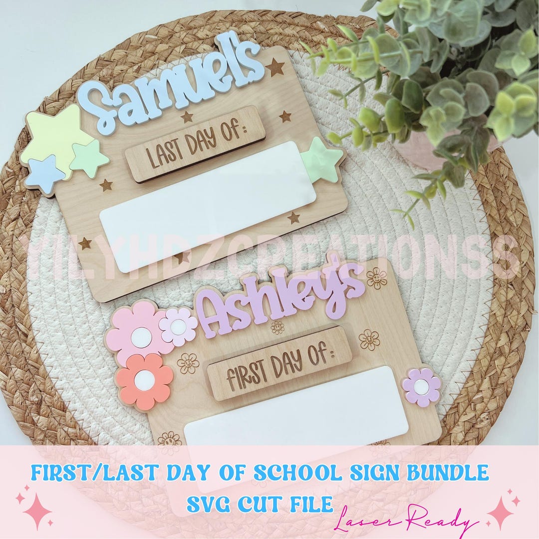 First Day of School Bundle Sign Svg, Back to School Cut File, First Day ...