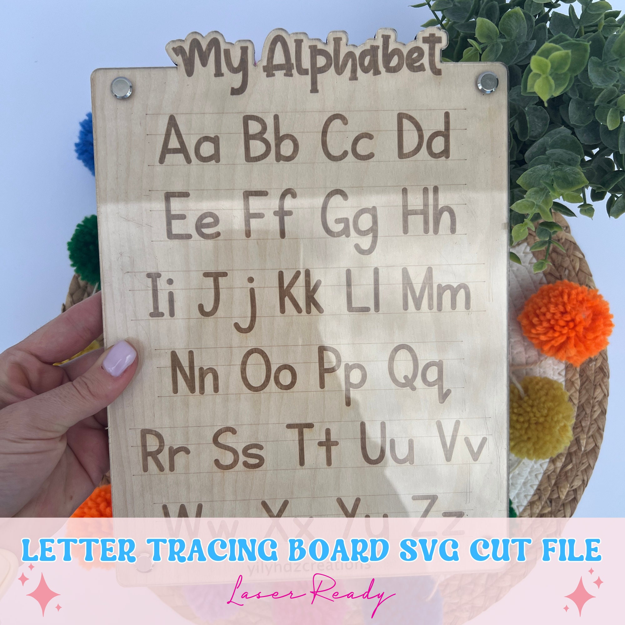 Dry Erase Letter Tracing Svg, Letter Tracing Board Svg File, Alphabet ...