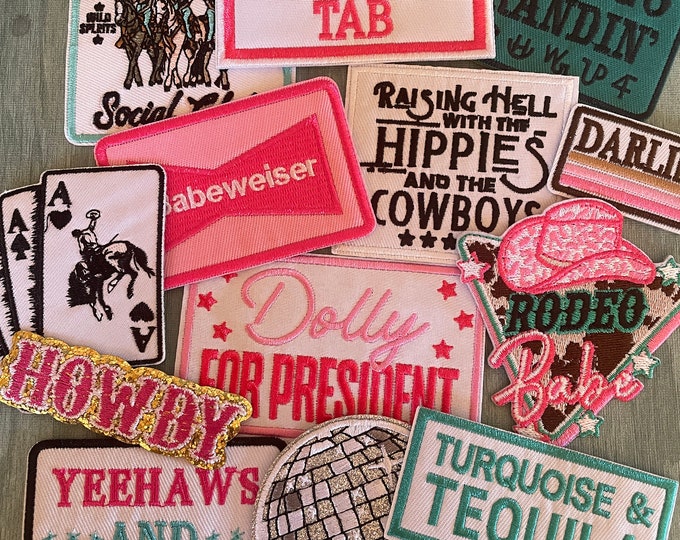 Western Cowgirl Iron on Trucker Hat Patches - Etsy