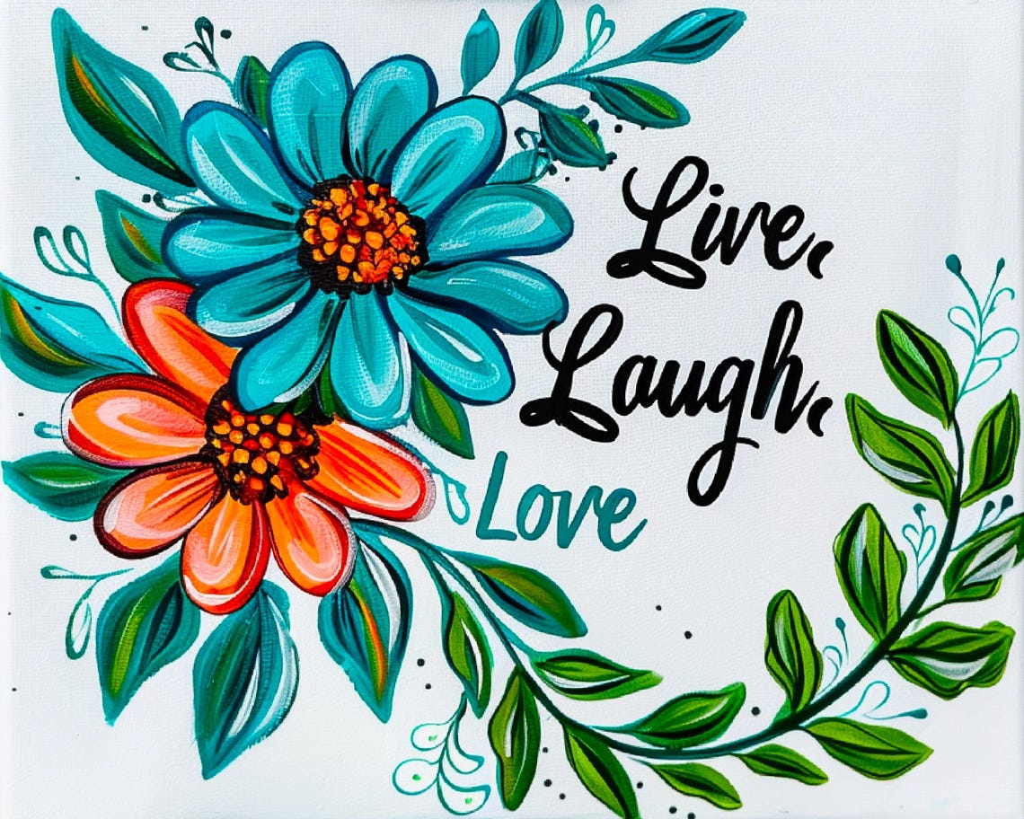 Live Laugh Love Paint Party Printable Download Template - Etsy