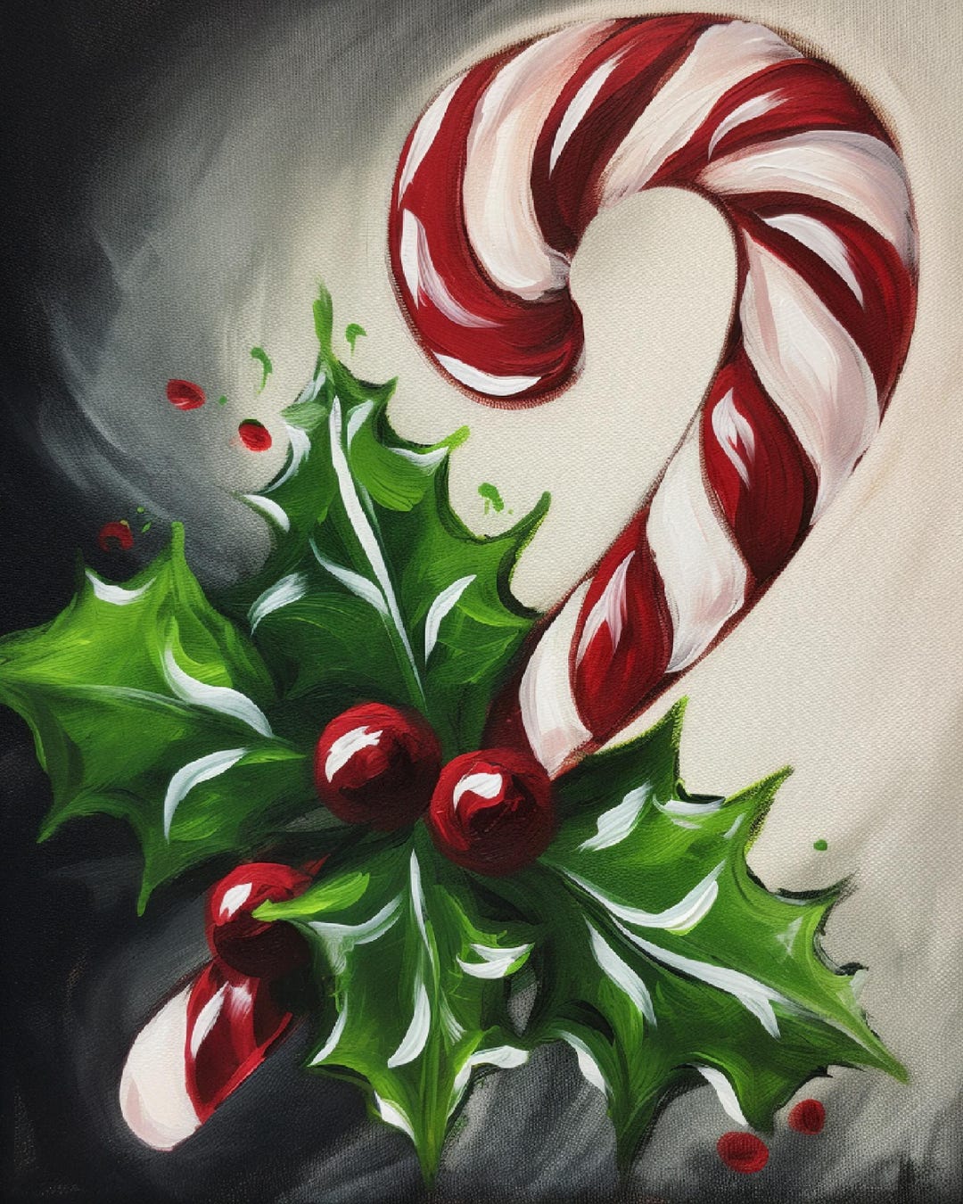 Christmas Candy Cane Paint Party Printable Download Template - Etsy